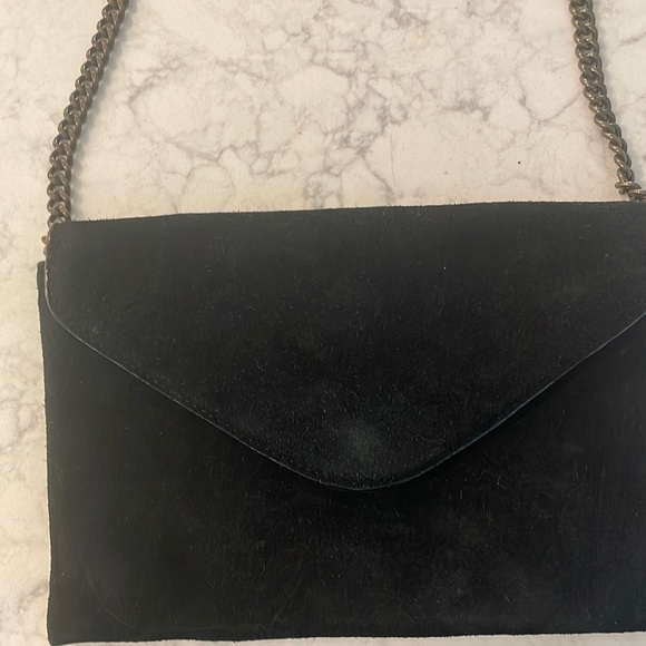 J. Crew | Bags | Jcrew Black Suede Purse | Poshmark